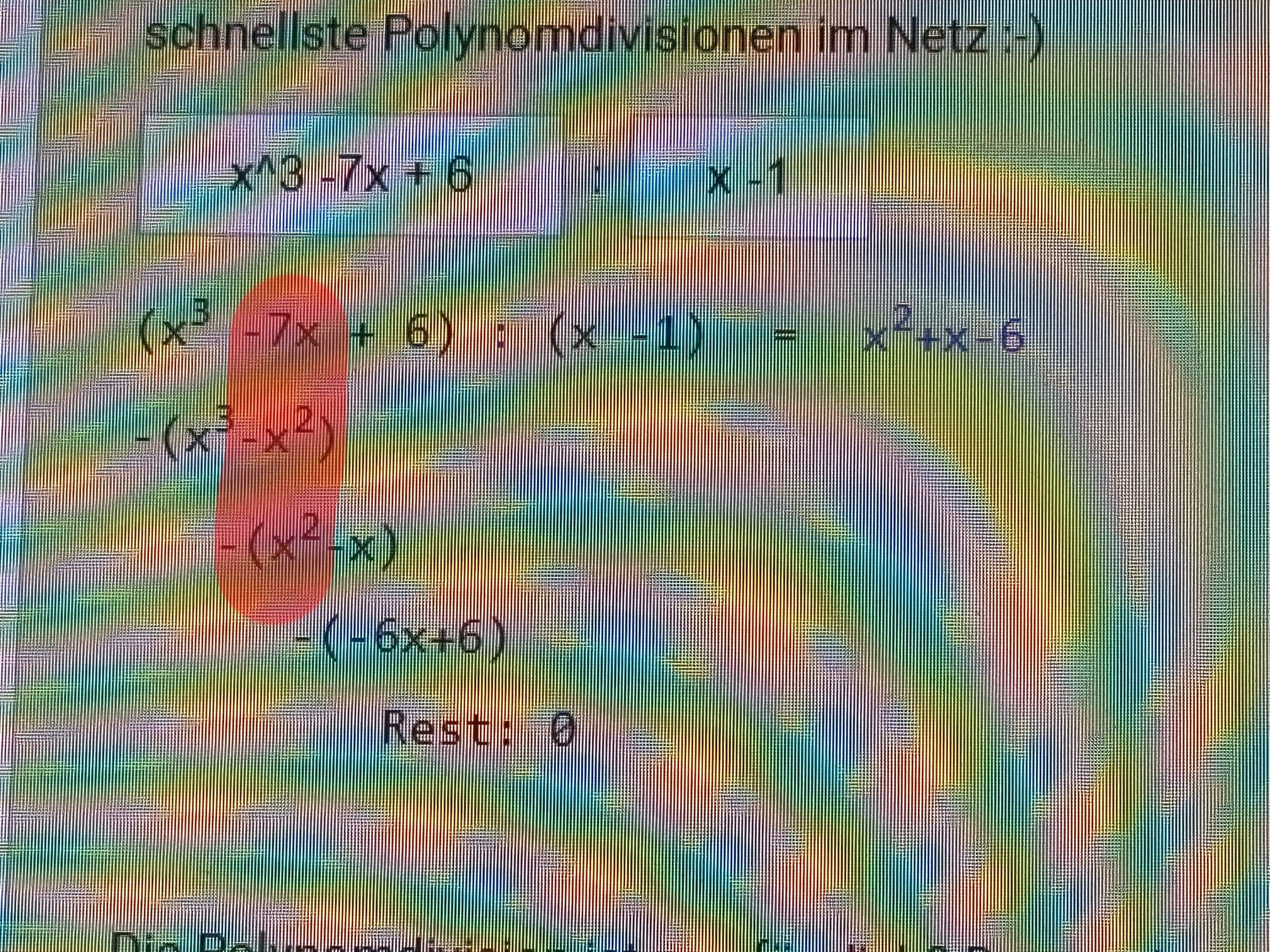 Wie subtrahiere ich bei einer Polynomdivision? (rechnen, Funktion ...