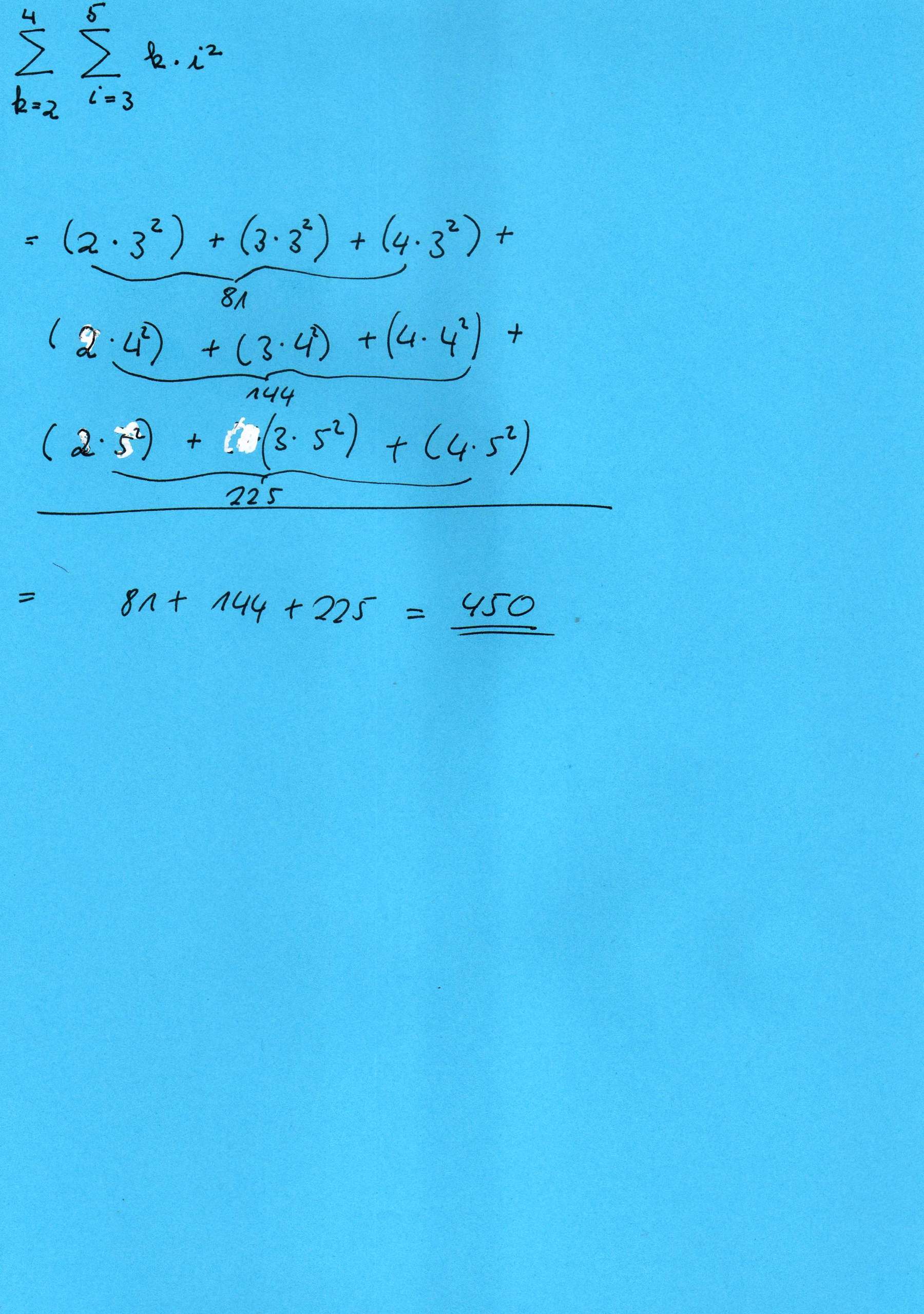 Wie Summen richtig berechnen + Doppelsummen? (Mathematik, Gymnasium)