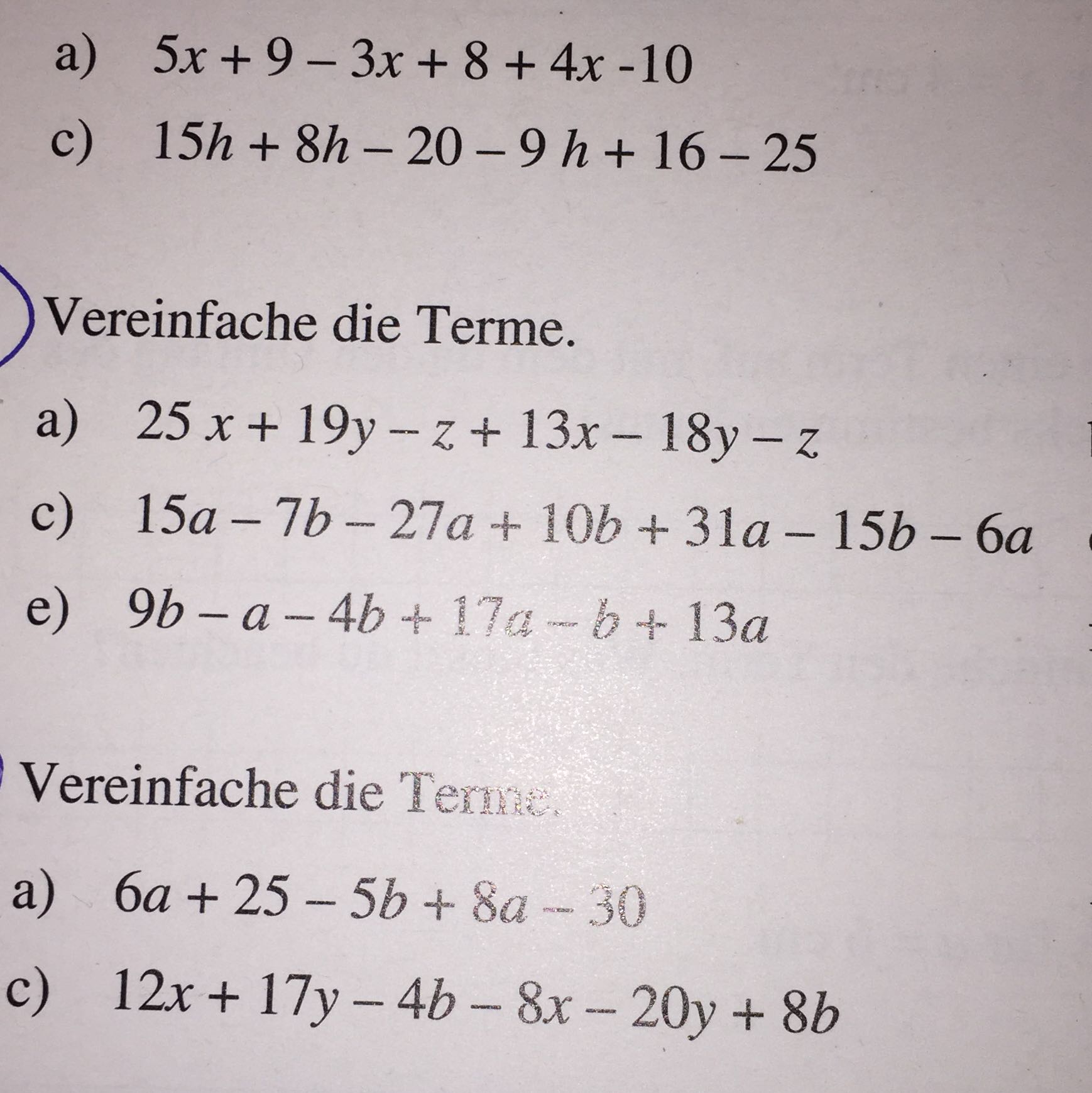 Wie vereinfacht man Termen in Mathe? (Schule, Lernen, Hausaufgaben)
