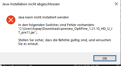wieso funktioniert mein optifine download nicht? (PC, Computerspiele ...