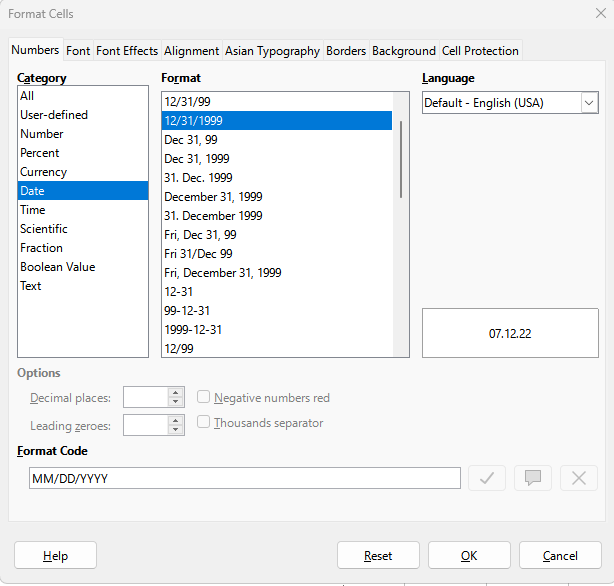 Wieso kann ich das Datumsformat nicht ändern (EasyOffice Calc oder LibreOffice Calc)? (Formel ...