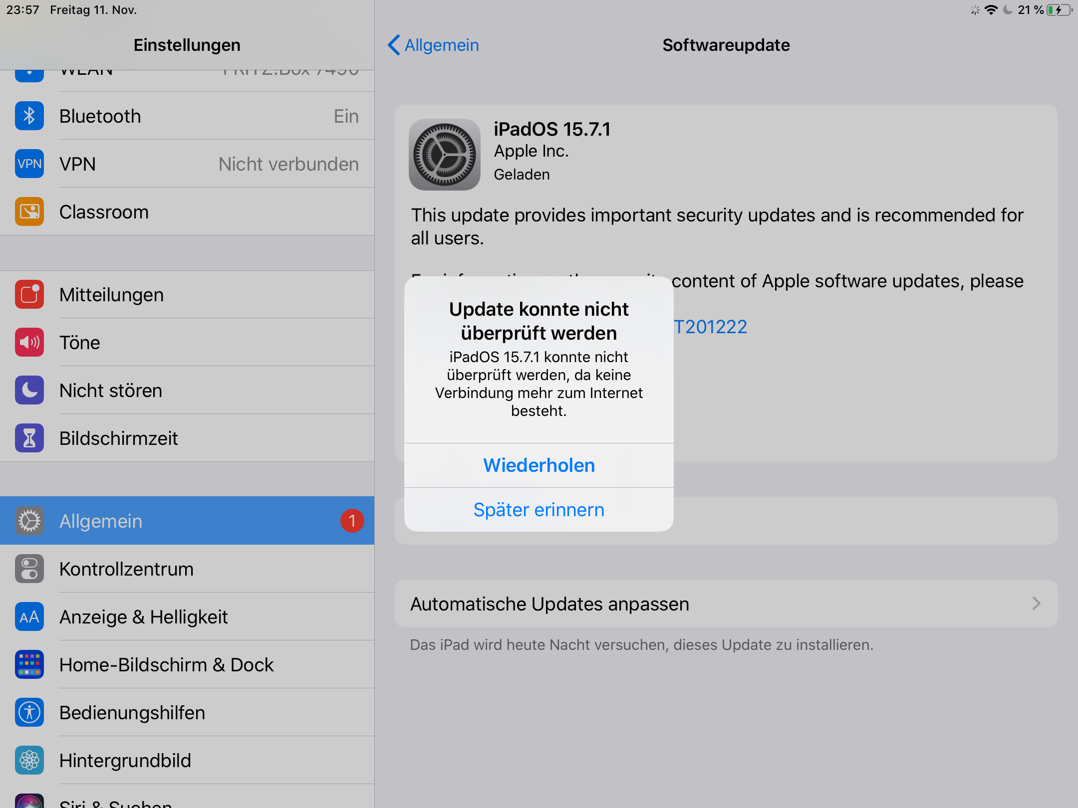Wieso lädt mein Software Update nicht? (Stream, Twitch)