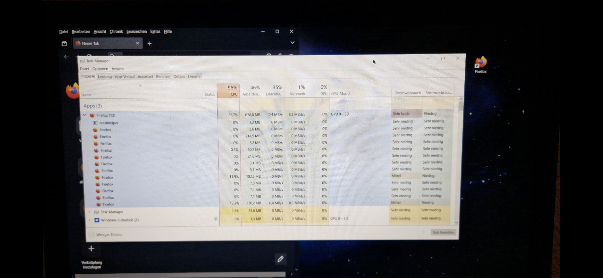 Wieso zeigt es an, dass 12 bis 15 Tabs von Firefox offen sind, obwohl ...