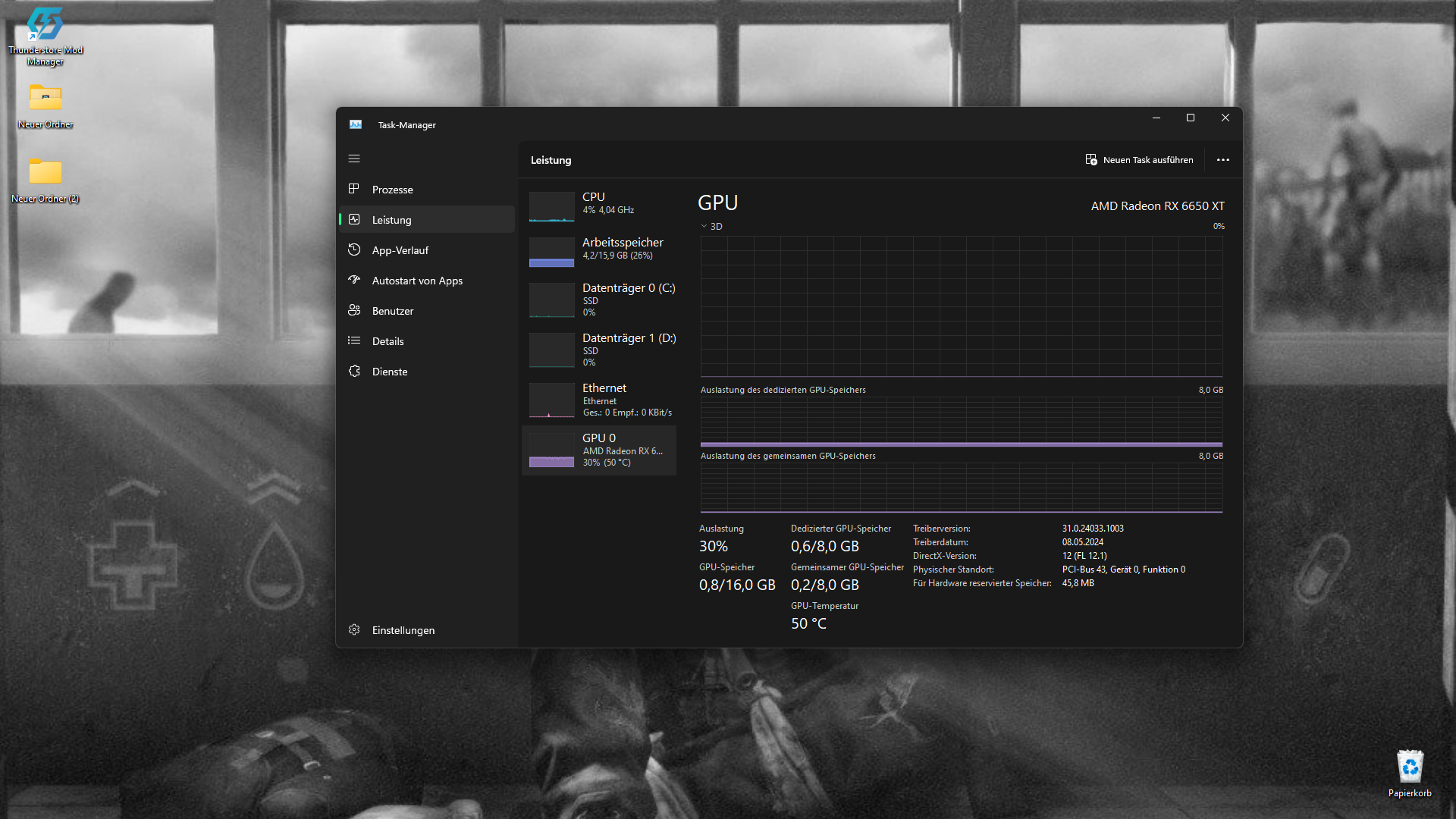 (win 11)meine gpu läuft auf 30 % obwohl der pc im ruhezustand ist? (AMD, AMD Radeon, RX 6600 XT)