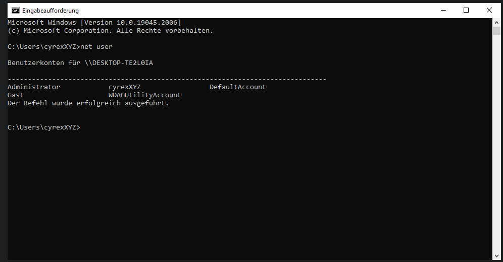 Windows 10 Gast Account bei Net User Befehl? (Microsoft, IT, Update)