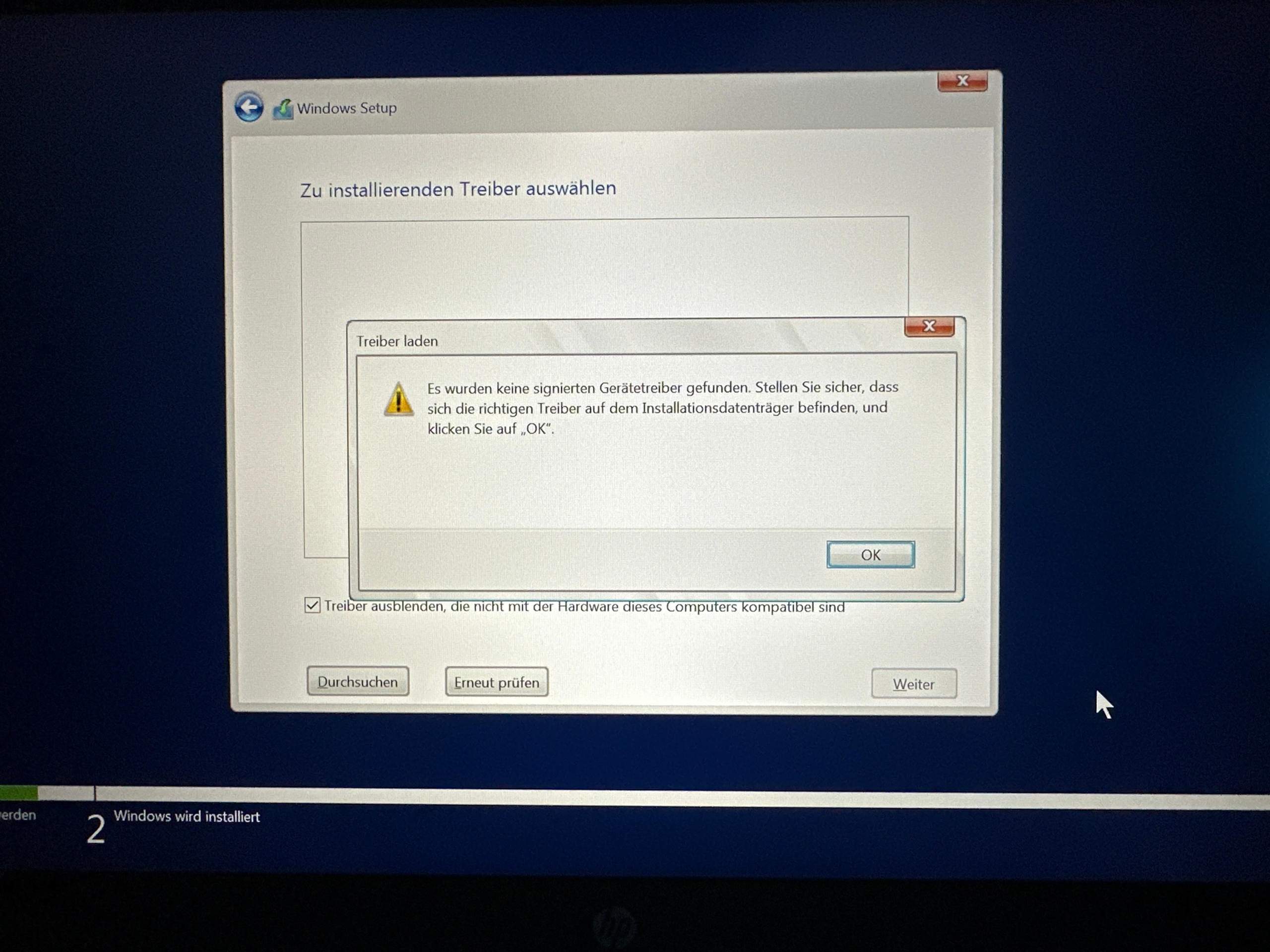 Windows 10 Setup Fehler? (booten, Treiberfehler)