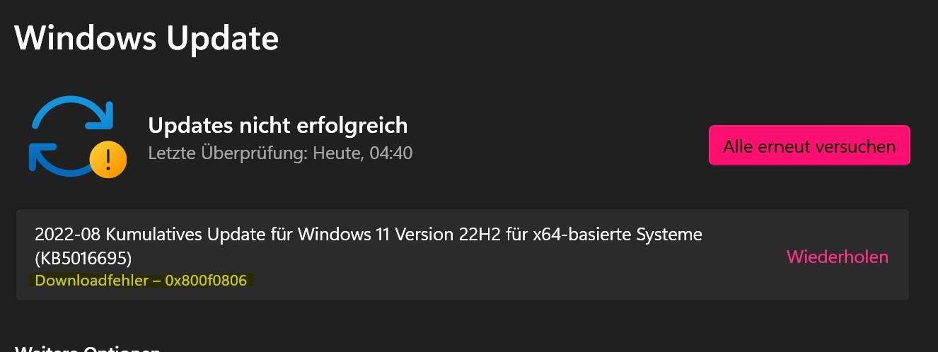 Windows 11 Update Downloadfehler? (Computer, Technik, PC-Problem)