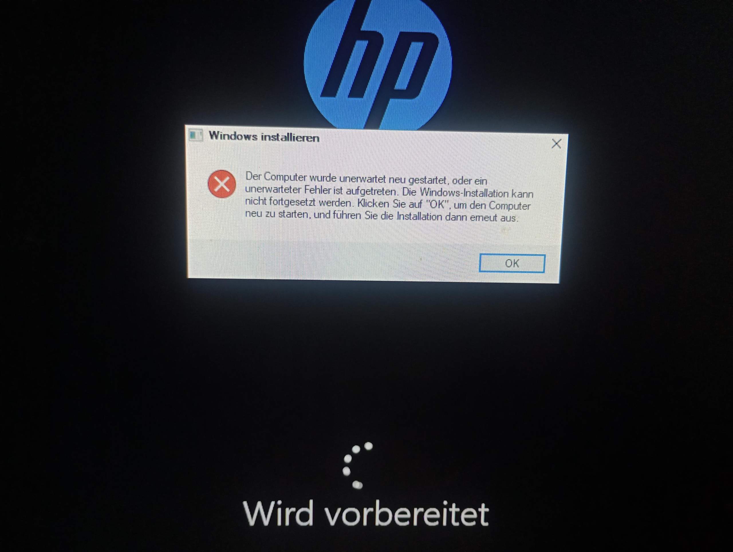 Windows installiert nicht nach PC zurück setzen? (Windows Fehlermeldung)