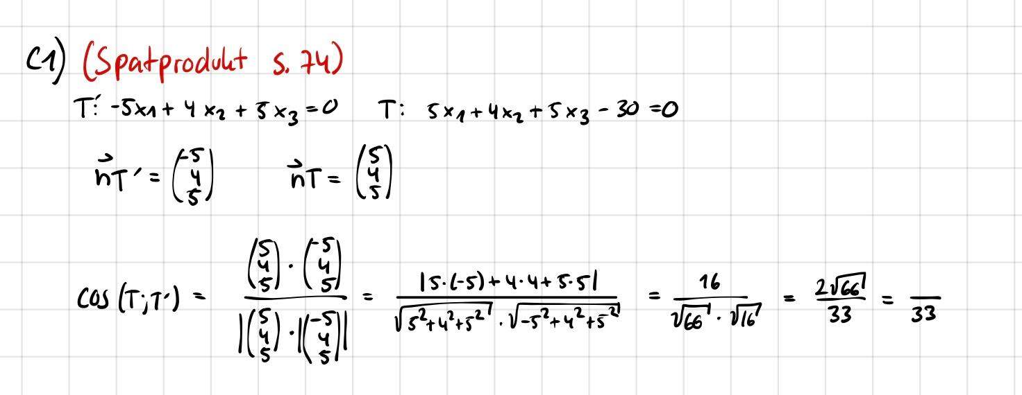 Winkel berechnen von 2 unterschiedliche Koordinatenform (Analytische ...