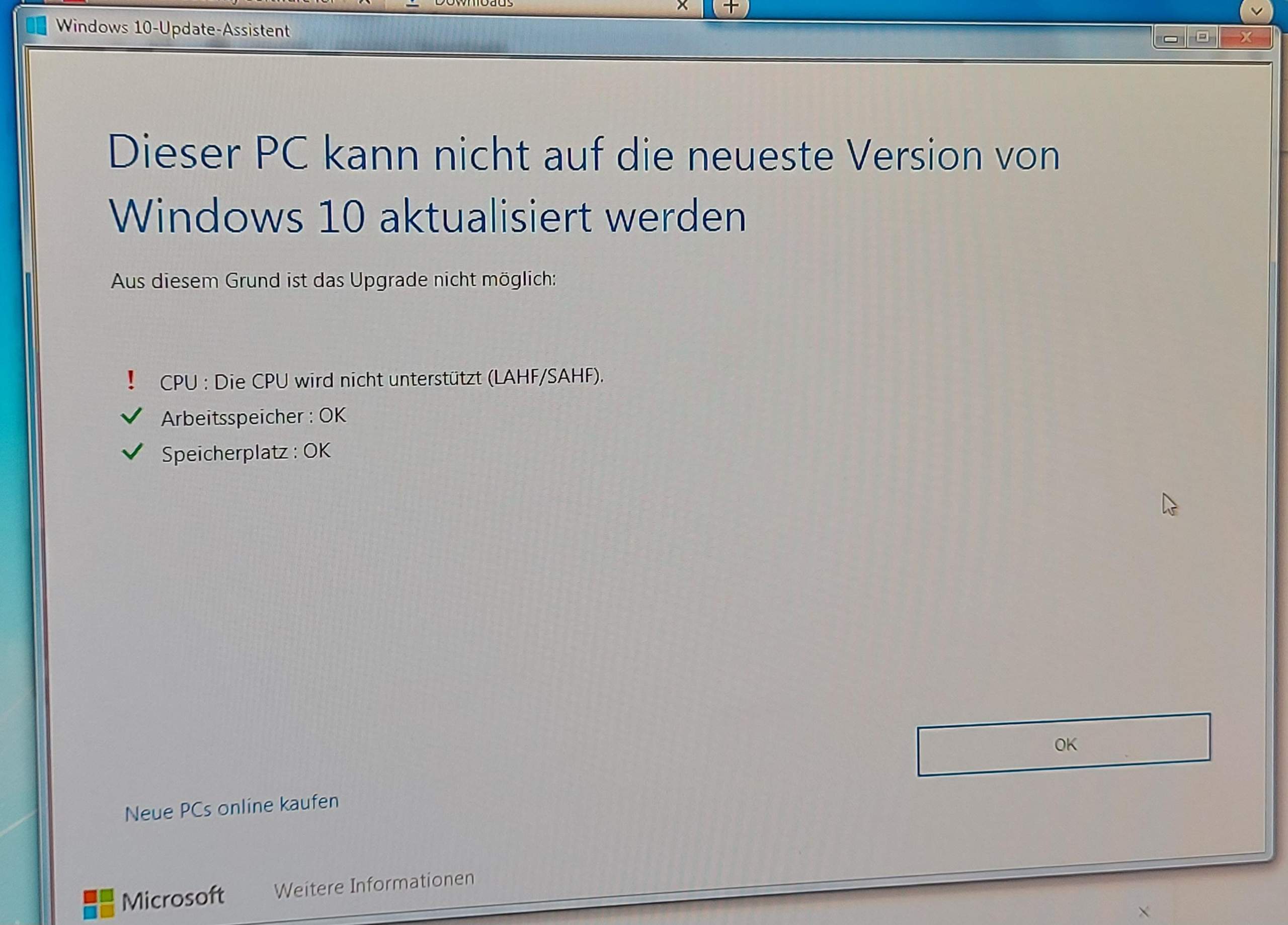 Winsows 10 läst sich nichtinstallieren? (Windows 7, Windows 10, Microsoft)