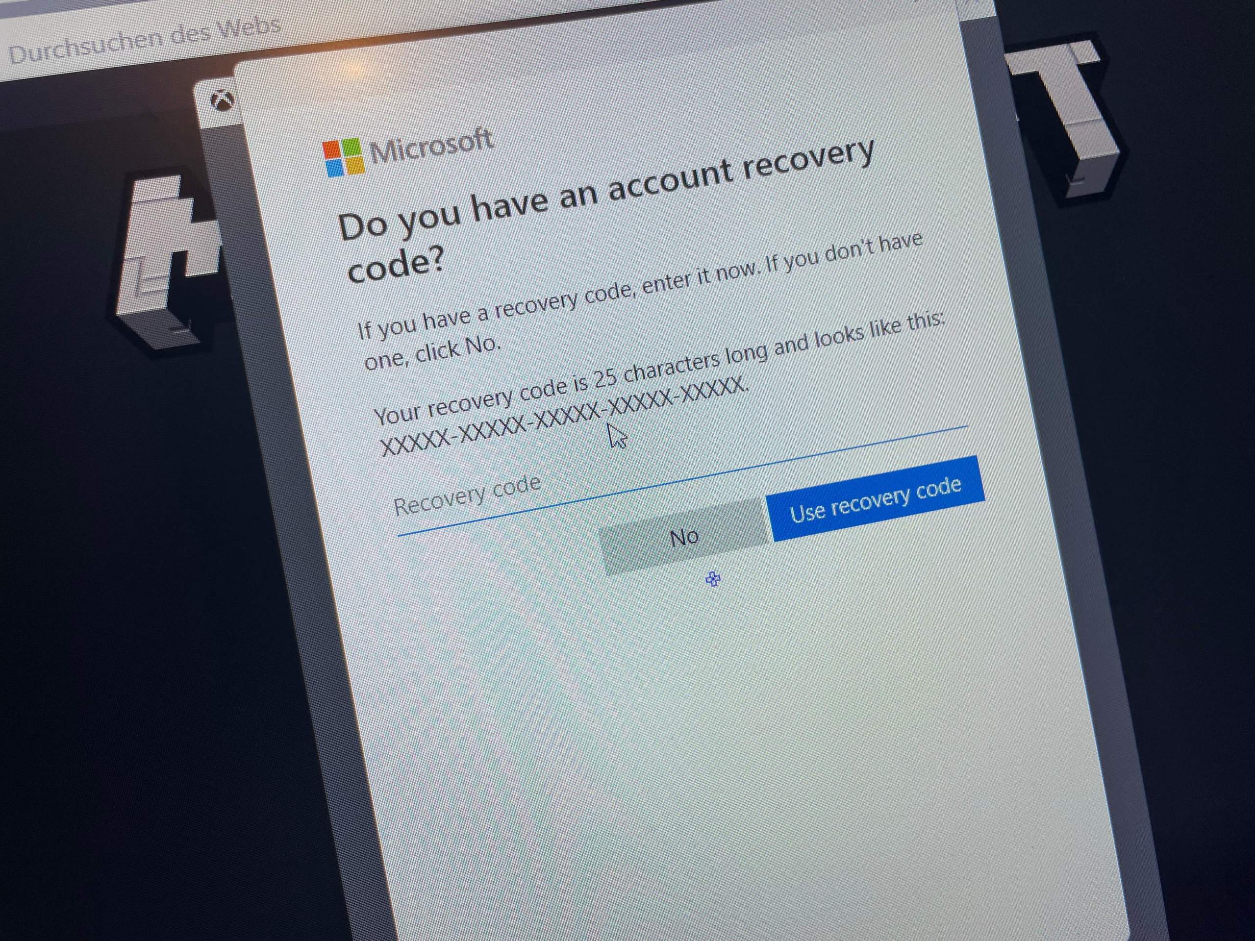 Wo findet man den account recovery code von microsoft? (PC ...
