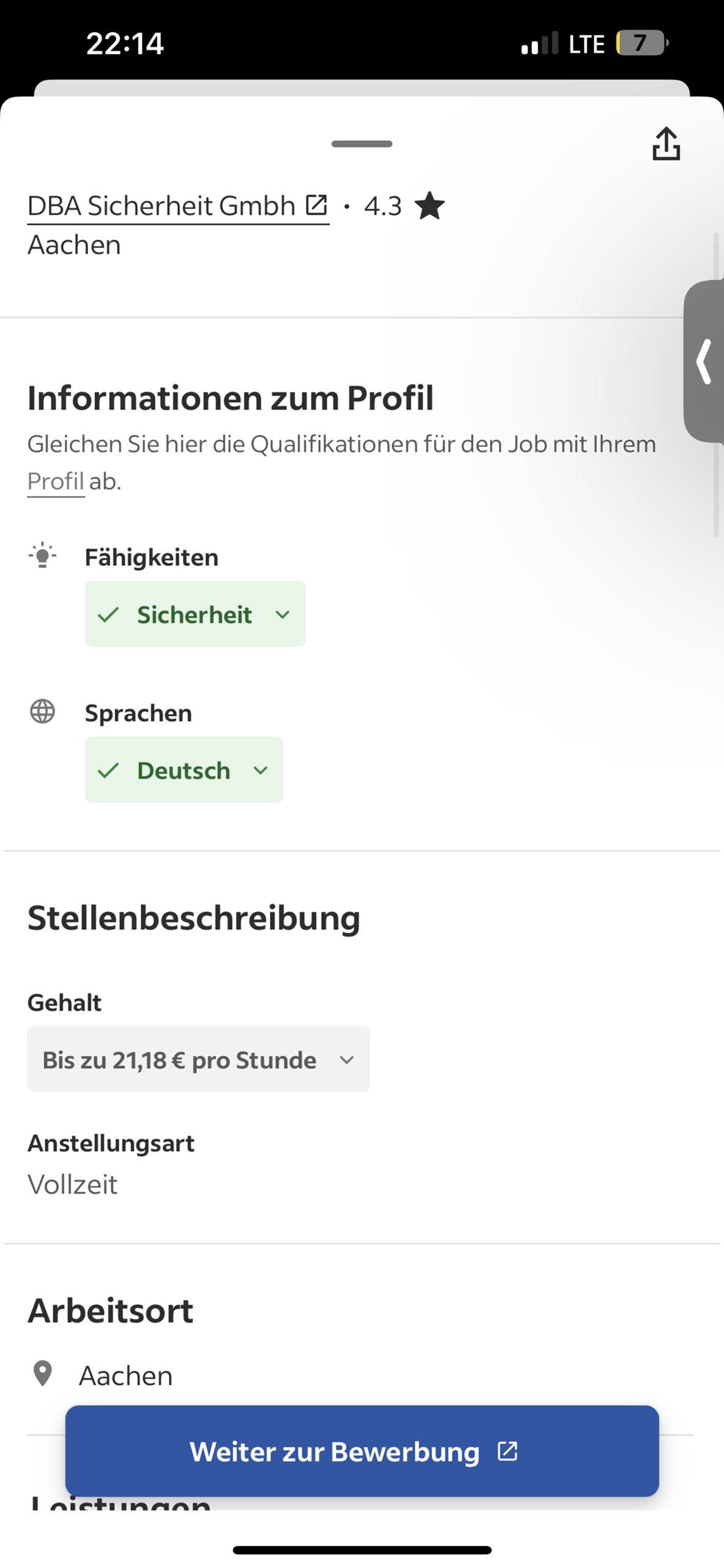 Wo kann man auf Indeed die genaue Adresse vom Unternehmen sehen? (Jobsuche)