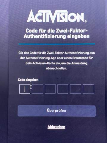 Wo wurde der Code hingeschickt? (Call of Duty, Activision)