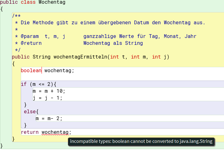 Wochentag berechnen java BlueJ? (Computer, Technik, Technologie)