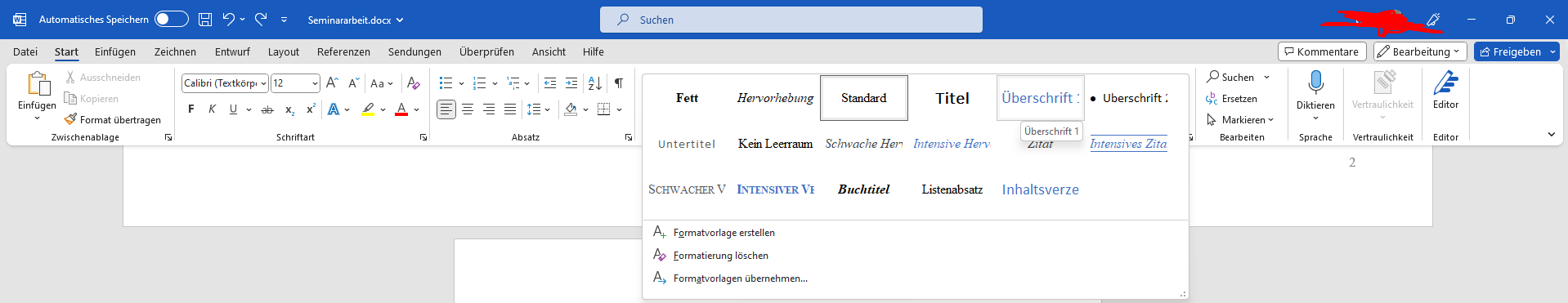 Word Formatierung der Überschriften? (Computer, Microsoft)