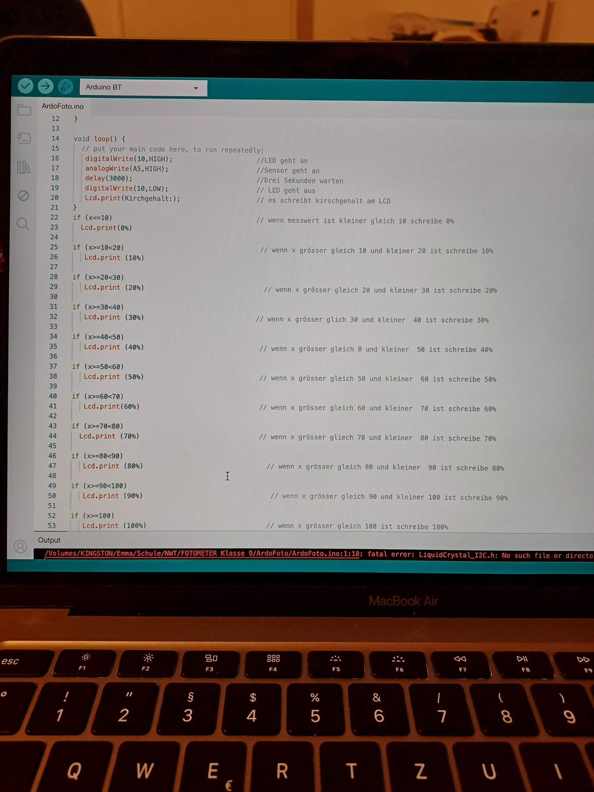 Würde dieses programm funktionieren? (Schule, Arduino)