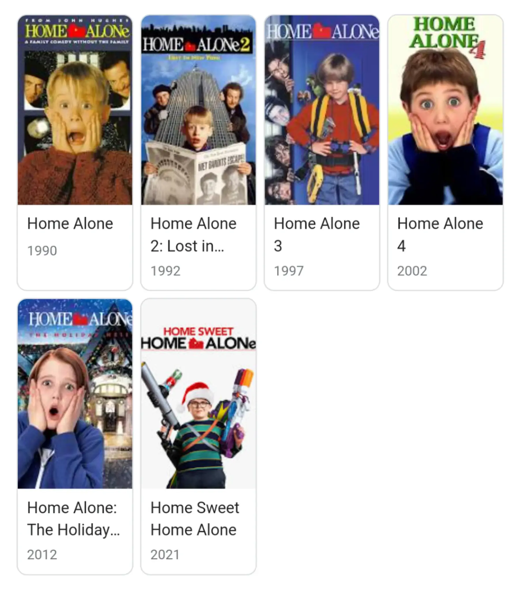 Wusstest du, dass es weitere Filme gibt von Kevin - Allein zu Haus ...