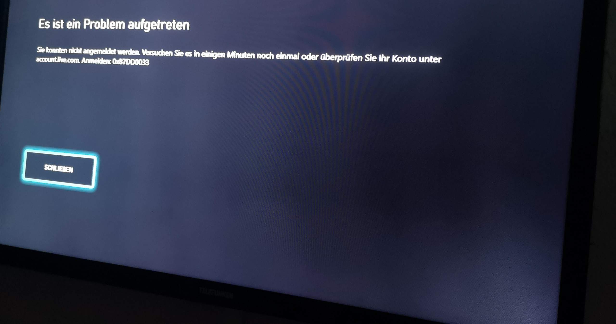 Xbox 0x87dd0033? (Xbox 360, Microsoft, Xbox One)