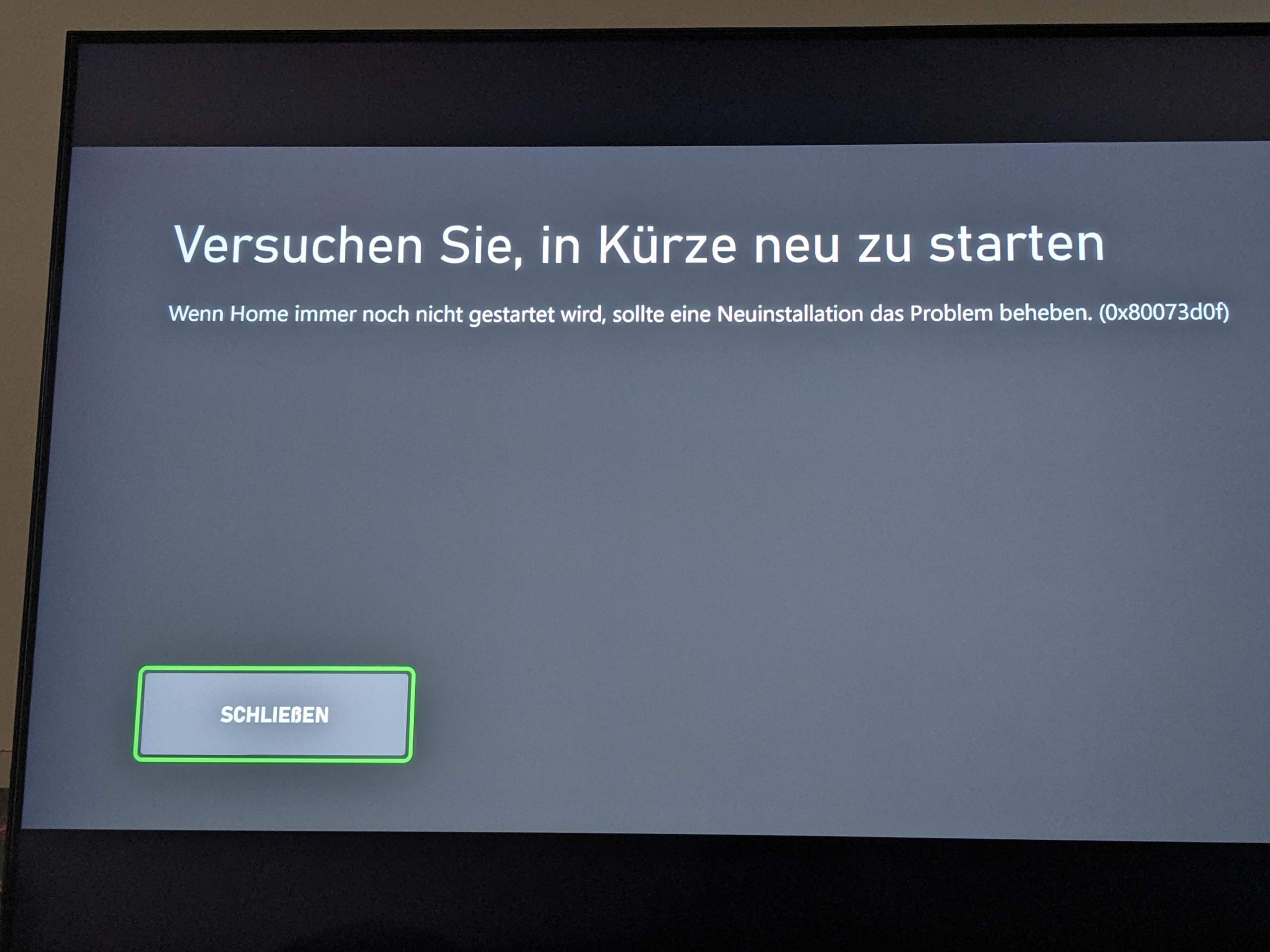 Xbox Series X Fehlercode 0x80073d0f? (Fehler)