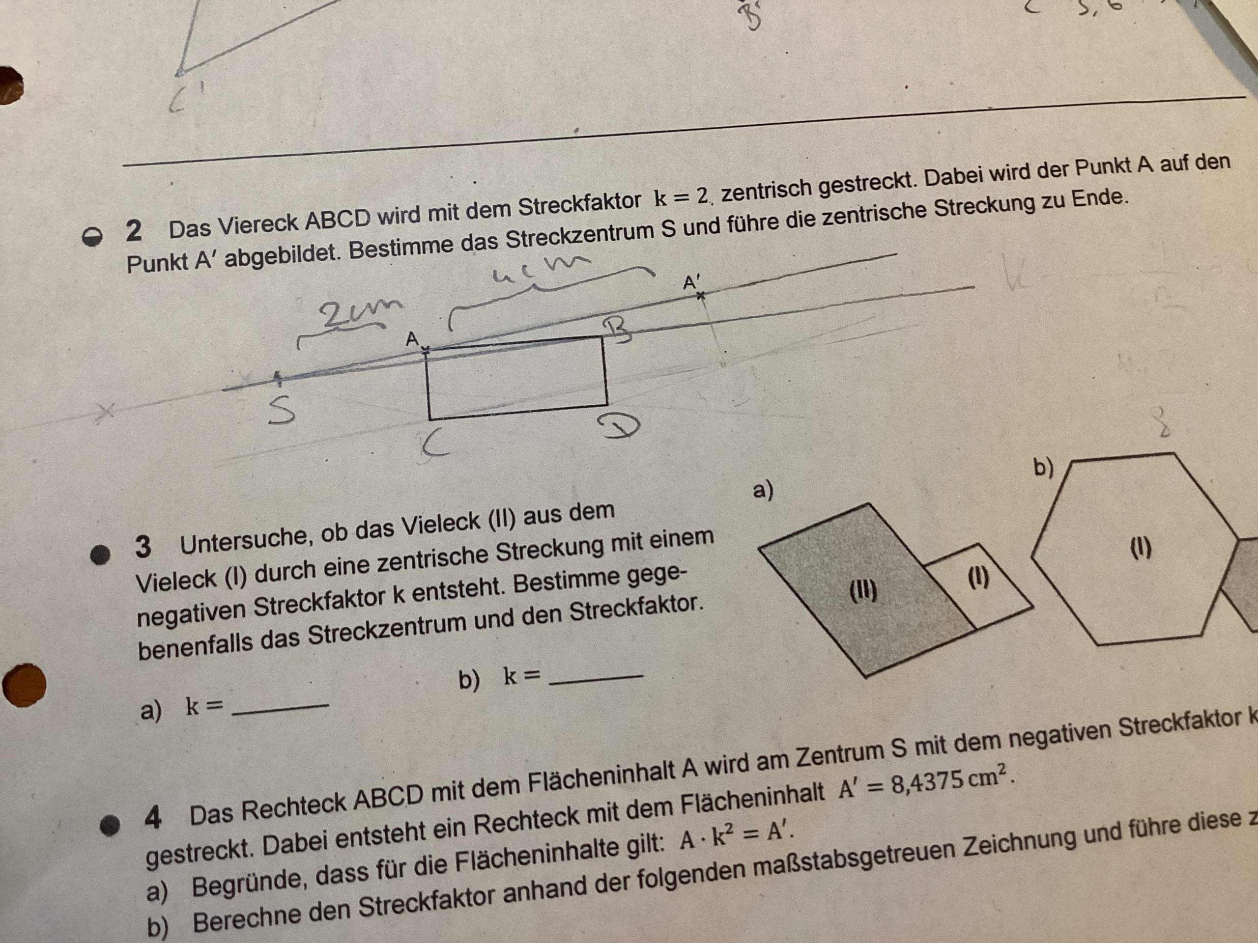 Zentrische Streckung? (rechnen, Funktion, Gleichungen)
